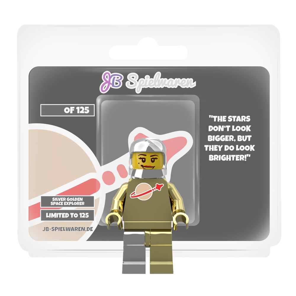 Chrome Silver and Gold Sunny Space Explorer Custom LEGO® Minifigure