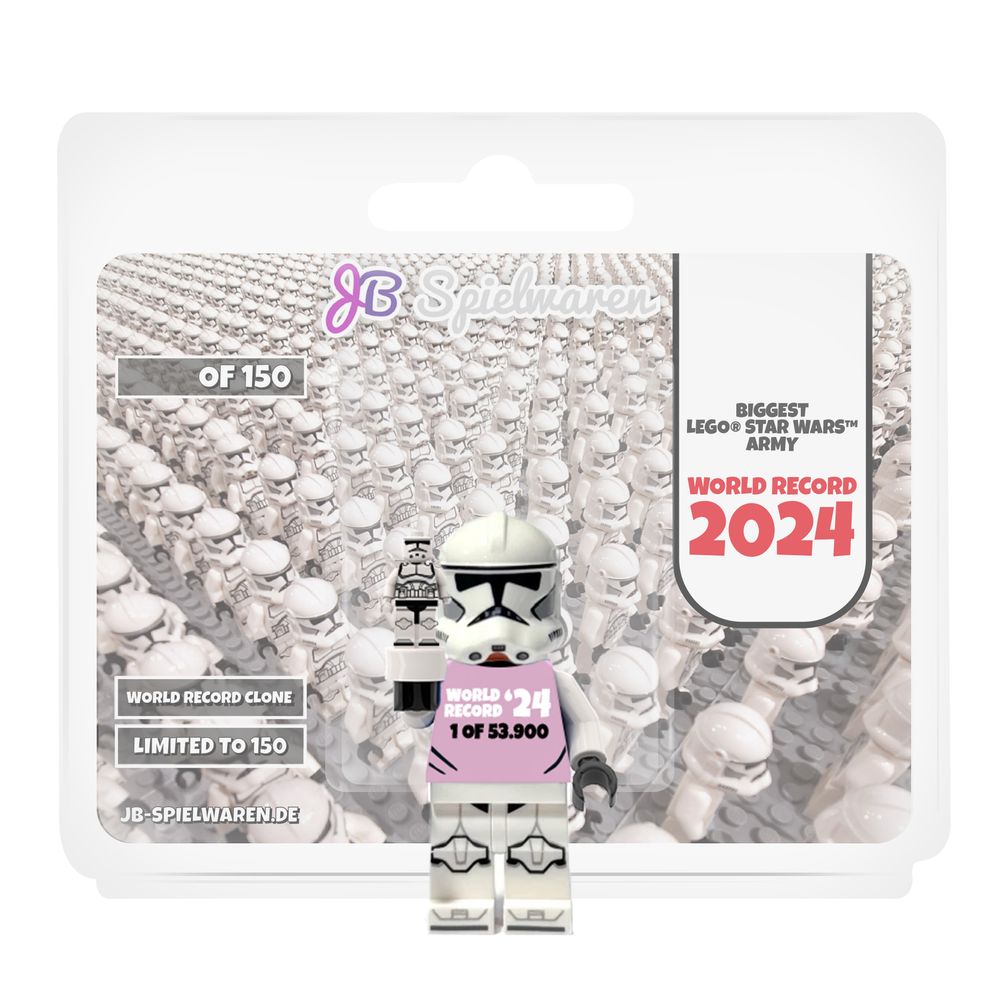Limited Custom World Record Clone Minifigure - Bright Pink