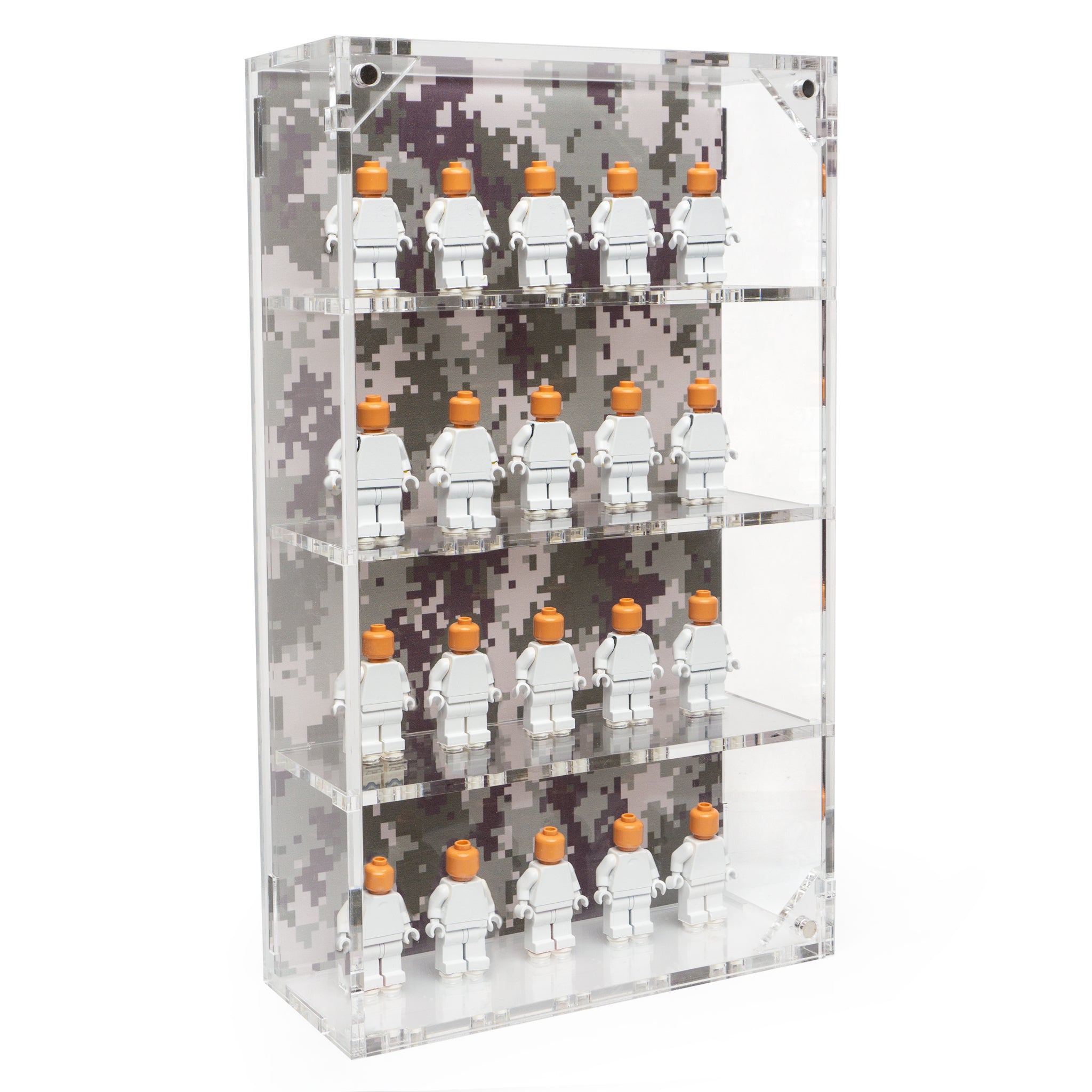 LEGO® Military Minifigure 20-Count Wall-Mounted Display Case (Digital Gray)