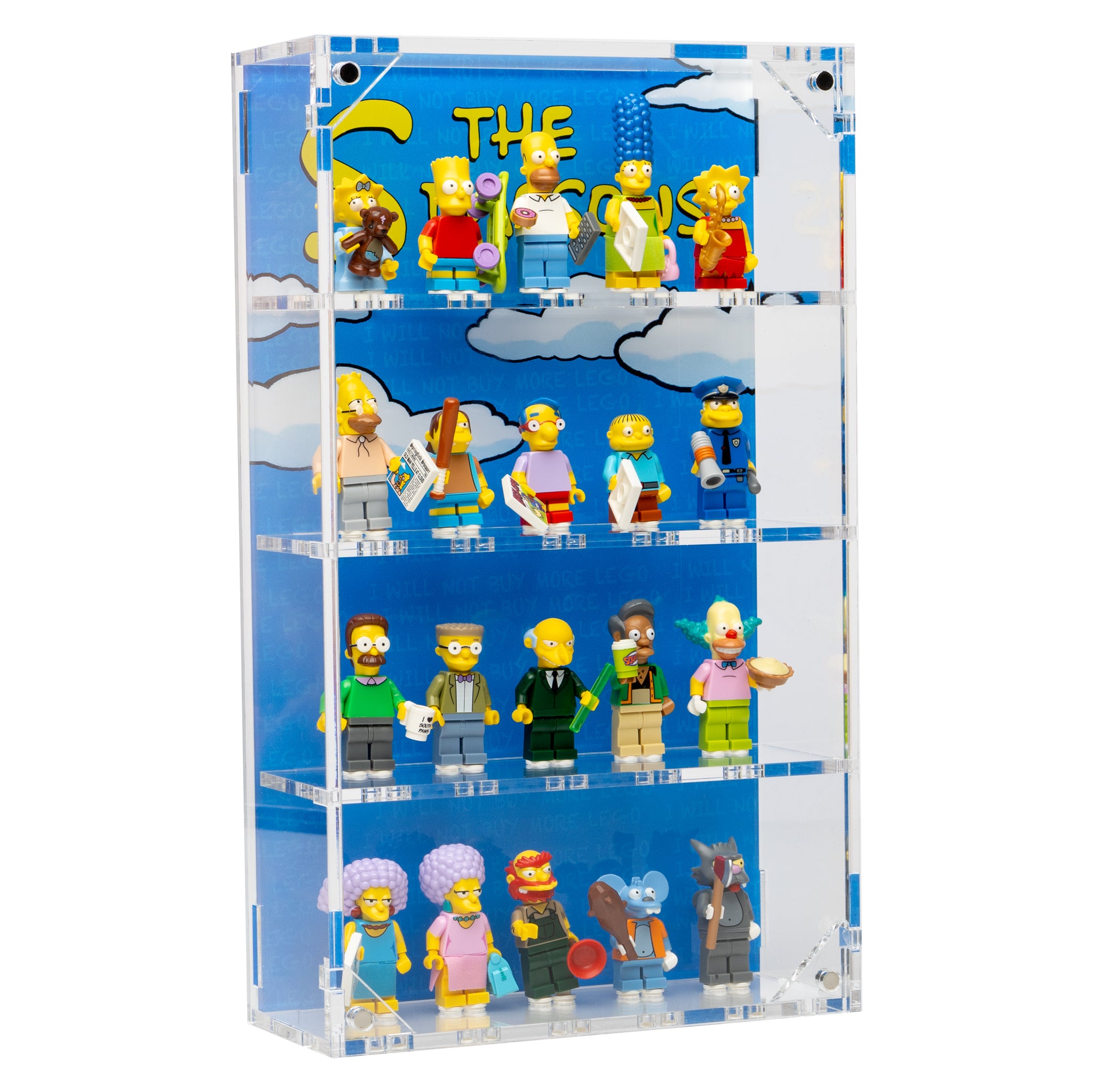 Wall Mounted Display Case for 20 LEGO® The Simpsons Minifigures