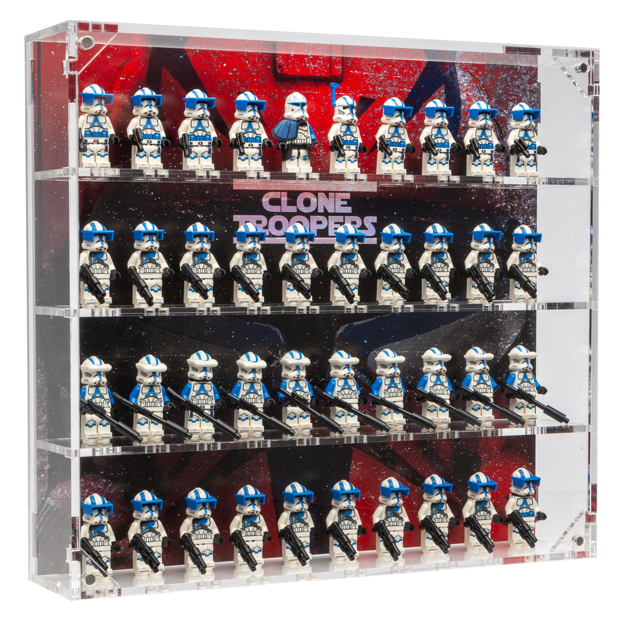 Wall Mounted Display Cases for 40 LEGO® Clone Trooper Minifigures